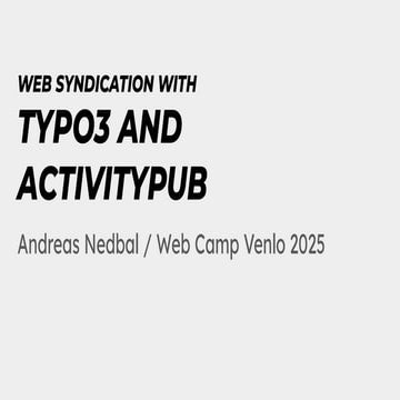 Web Syndication with TYPO3 and ActivityPub | PDF