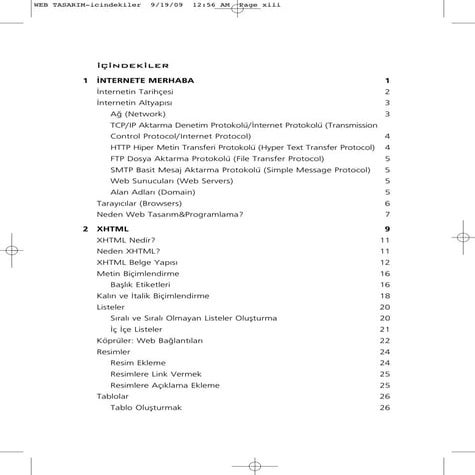 Web Tasarim Icindekiler | PDF