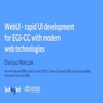 WebUI - rapid UI development for EGS-CC | PDF