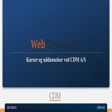 CDM A/S som kursuspartner | PPT