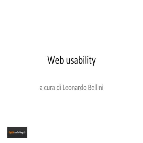 Pillole di Web Usability | PPT