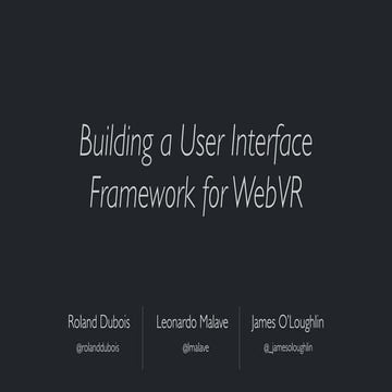 WebVR NY Hackathon A-Frame GUI (6/2017) | PPT