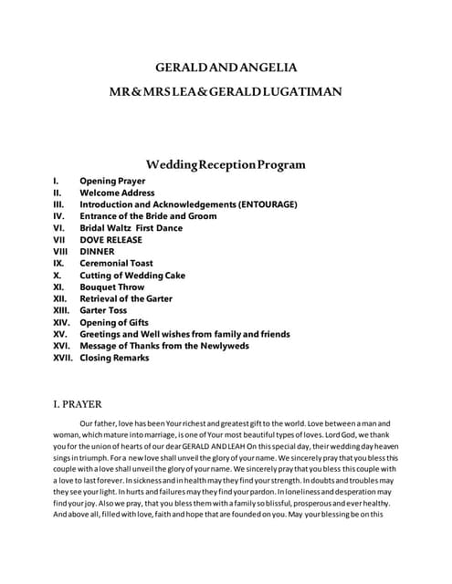 Wedding Host Script | DOCX