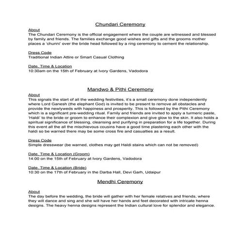 Wedding information events dress code | PDF
