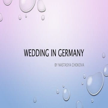 Wedding in germany | PPTX