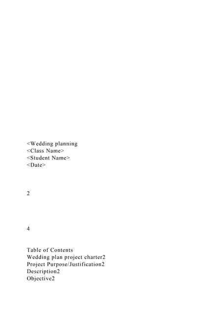 Project Charter and Scope Document with Work Breakdown.pptx | Wedding ...