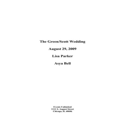 Wedding Project Charter | DOC