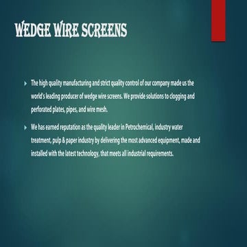 Wedge wire screens | PDF