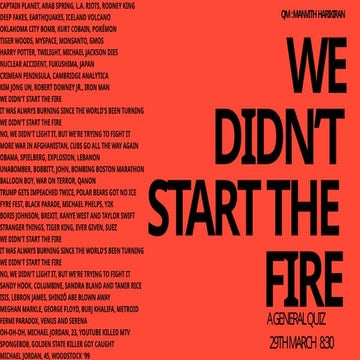 We Didn't Start The Fire: A General Knowledge Quiz Covering History ...