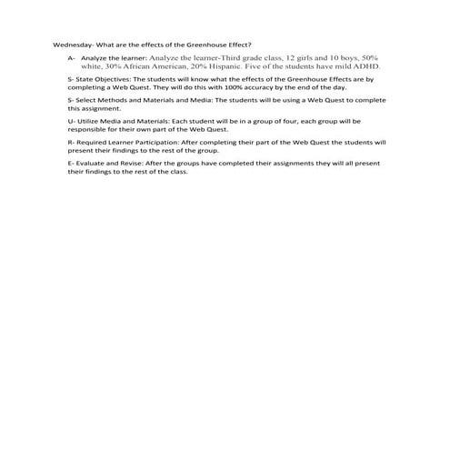 Wedneday | DOCX | Education