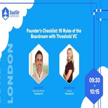Founder’s Checklist: 10 Rules of the Boardroom with Threshold VC | PPTX ...
