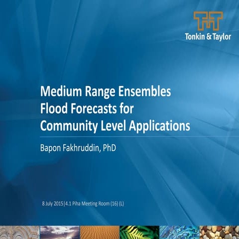 Medium Range Ensembles Flood Forecasts for Community Level Applications ...
