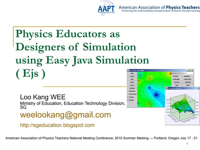 Physics Educators As Designers Of Simulation Using Easy Java Simulation 8400