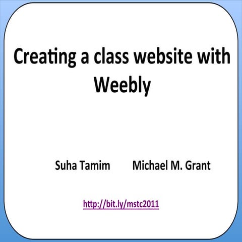 Creating a Class Website with Weebly | PDF | Internet | Computing