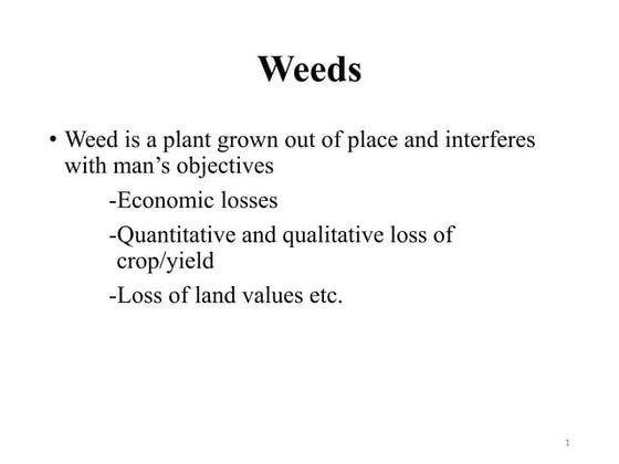 Classification of weeds | DOCX