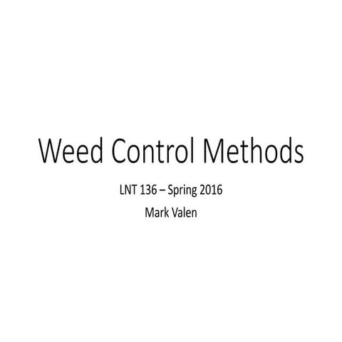 Weed Control Methods | PDF