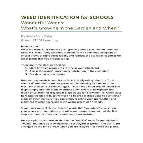 Weed Identification for Schools 2015 | PDF