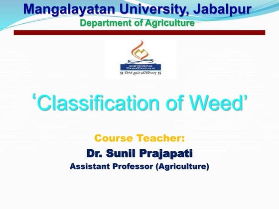 Classification of weeds | DOCX