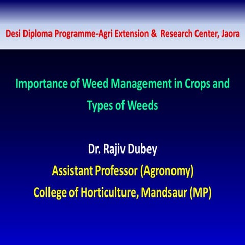 Weed management.pdf | Agriculture | Industries