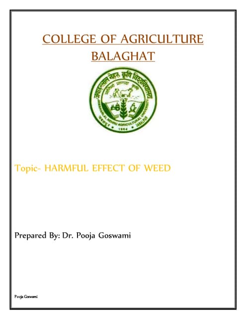 Classification of weeds | DOCX