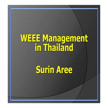 WEEE Management in Thailand | PDF