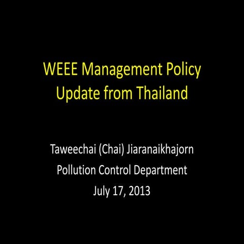 WEEE Management Policy Update from Thailand | PDF