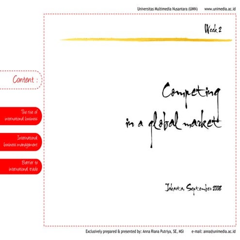 Week 02 Competing In A Global Market | PDF