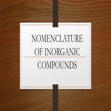 Inorganic Compounds Nomenclature Ppt Powerpoint Green Chemistry