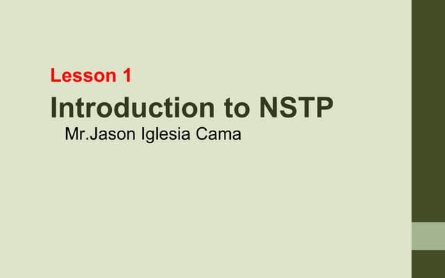 Introduction to NSTP | PPTX