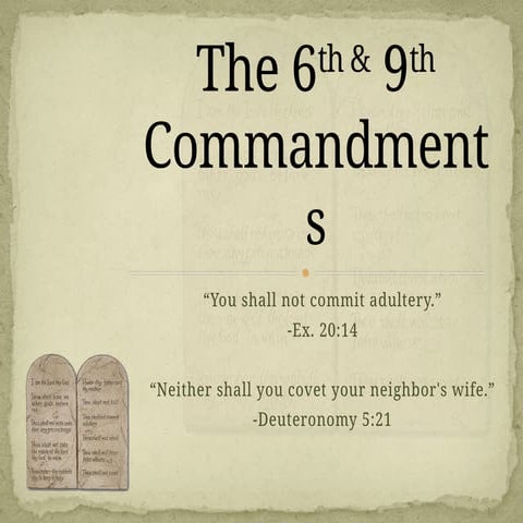 The 10 Commandments of God from Commandment 6 & 9 | PPTX