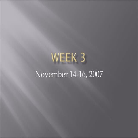 Week 3 (2003) | PPT