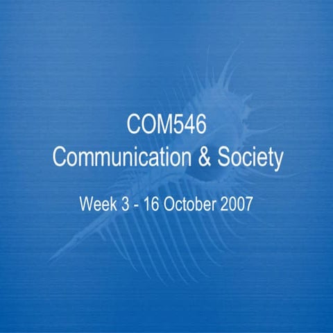 Week 3 Lecture - 16 Oct 2007 | PPT