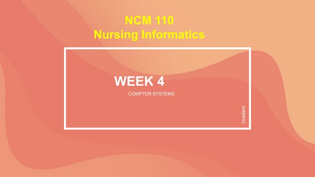 Week 4 Computer Systems Lecture Part 1 Pptx