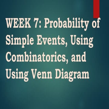 Probability of Simple and Compound Events | PDF