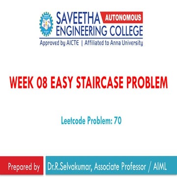 Easy Staircase Problem Leet code Step by Step | PPTX