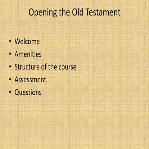 Week 1 - Old Testament Part 1 | PPTX