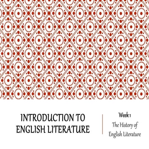 Introduction to English Literature | PPTX