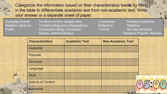 Academic Texts Structure (Academic Text and Non Academic Text) | PPT