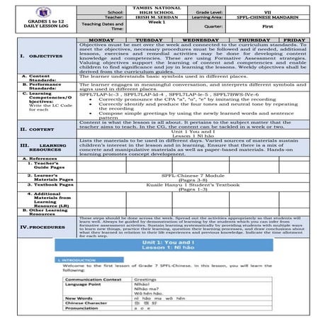 SPFL -Chinese mandarin 7 Lesson plan week 1.docx