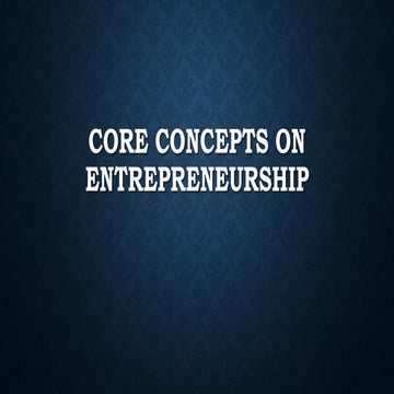 week 1. core concepts of entrepreneurship pdf | PDF