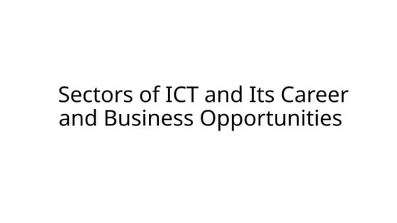 TLE Grade 7 - Sectors of ICT and Its Career and Business Opportunities ...