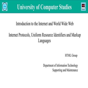 The Internet and World Wide Web, Internet Protocols | PPTX