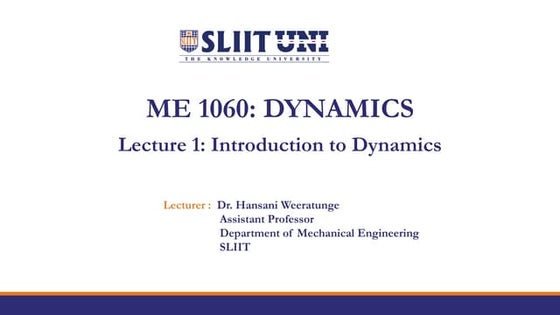 Lecture: Kinematics | PPT