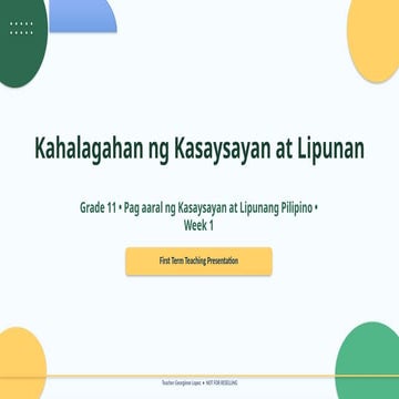 Kahalagahan ng Kasaysayan at Lipunan: Grade 11 Filipino Social Studies ...