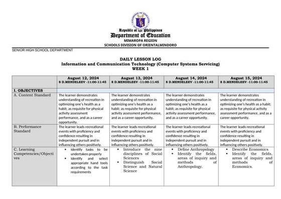 Lesson Plan Disciplines or branches of social sciences | PDF