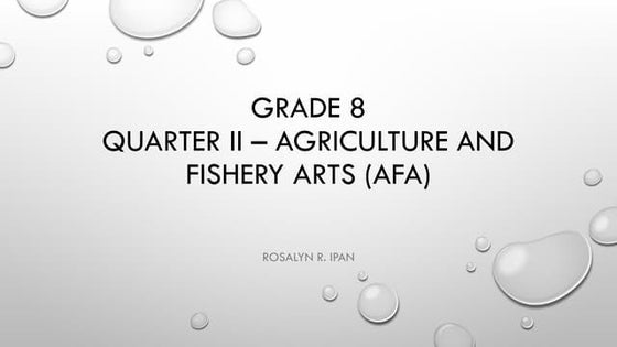 Aquaculture and Fisheries • brief background of aquaculture • types of ...
