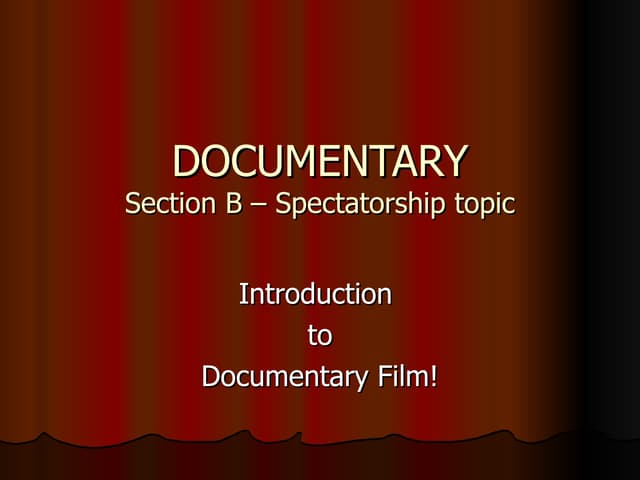 Basic Documentary Genres Outline