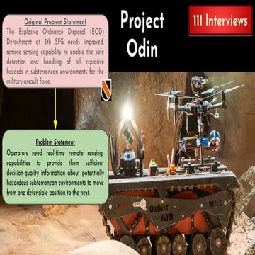 Hacking for Defense Team Odin Presentation | PDF