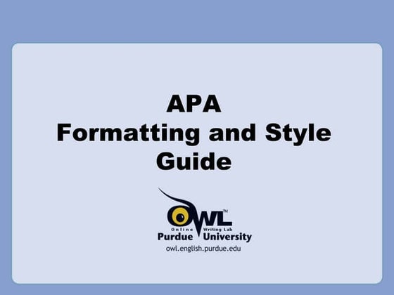 APA Style Presentation | PPT