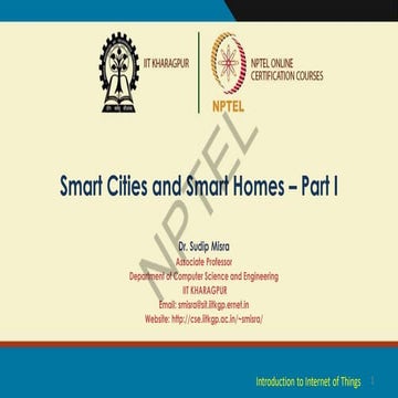 Week 10 Lecture Material Smart cities &Homes | PDF
